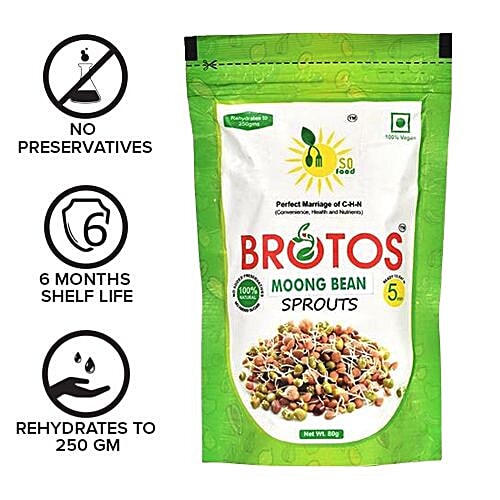 Buy Brotos Dehydrated Sprouts Moong Bean 80 Gm Online At Best Price of ...