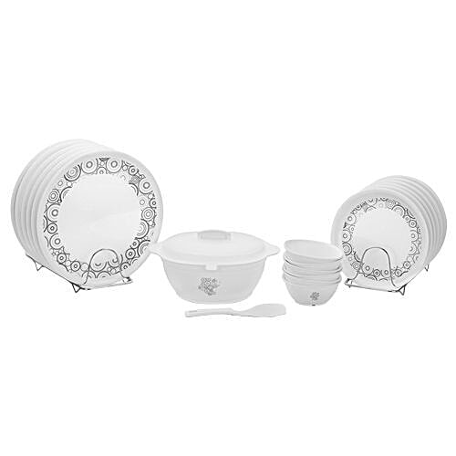 Buy Signoraware Circle Scapes Dinner Set Round White 21 Pcs Online At ...