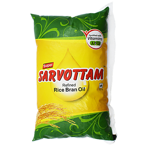 Buy Super Sarvottam Refined Rice Bran Oil - Fortified with Vitamins A & D Online at Best Price ...