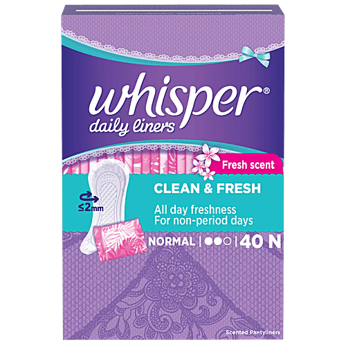 Buy Whisper Daily Liners - Clean & Fresh 40s Pack Online at Best Price ...