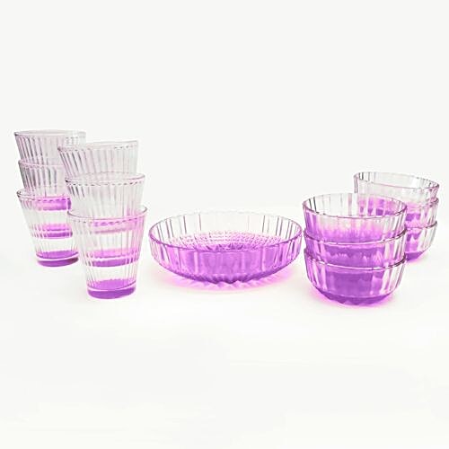 Buy Gupta Glass Ideas Snacks Set Purple 13 Pcs Online At Best Price of ...