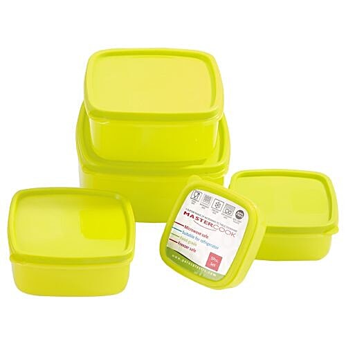 Buy Mastercook Storage Container - Green, Plastic, Plain, Square Online ...