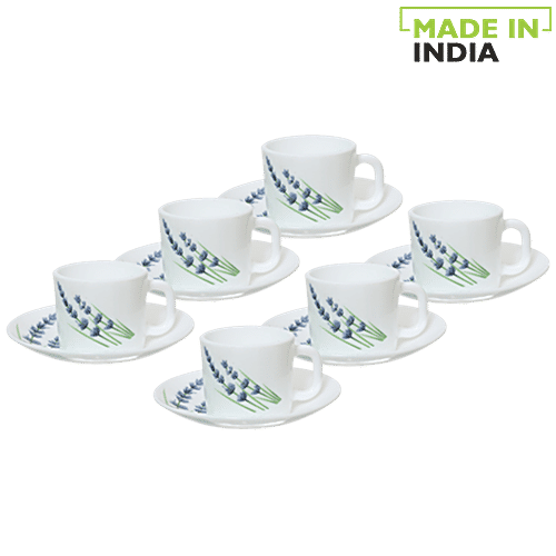 Buy LaOpala Chai/Opalware Coffee Cup & Saucer Set - Regular, English ...