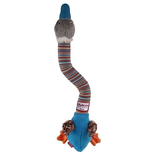 Buy GiGwi Duck With Bone & Squeaker - Crunchy Neck Plush Friendz, Medium, Blue Online at Best ...