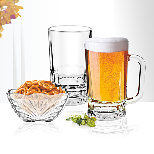 Buy Treo Acropolis Beer Mugs With Glass Bowl Gift Set Online at Best ...