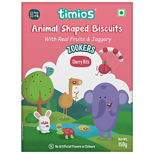 Buy Timios Zookers Animal Shaped Biscuits - With Cherry Bits, 12 ...