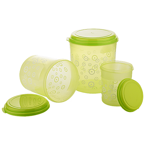 Buy Asian Stylo Storage Container - Green, Plastic, Printed, Round ...