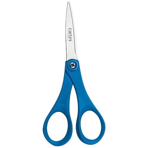 Buy Cartini by Godrej Stainless Steel Safety Scissors With Blue Handle ...