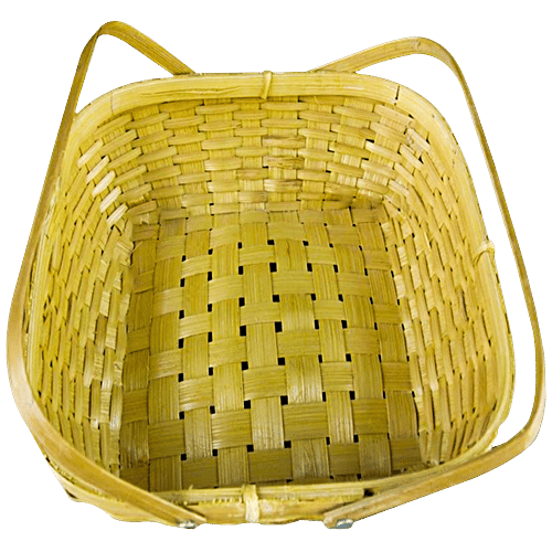 Buy Bamboooz Bamboo Wood Square Basket - For Bread,Fruit Or Flowers, 25 ...
