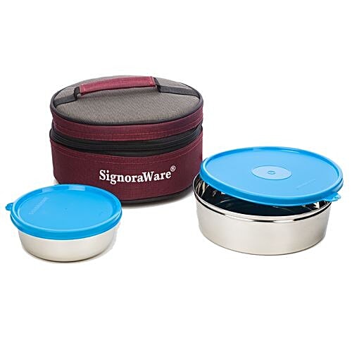Buy Signoraware Lunch Box - Stainless Steel, Classic, Blue Online at ...