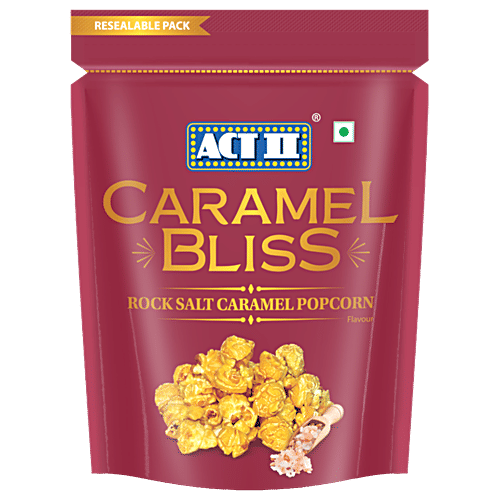 Buy ACT II Caramel Bliss Rock Salt Popcorn - Ready To Eat Crispy ...