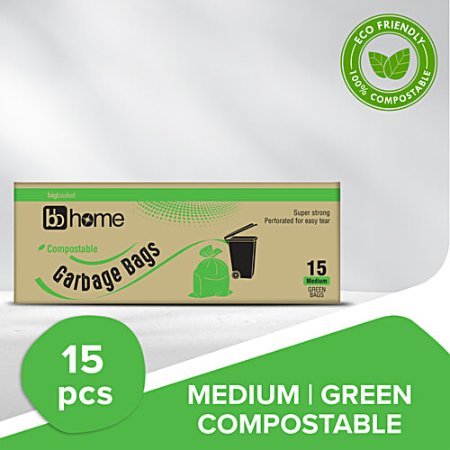 Buy bb home Garbage Bags - Medium, Green, 48 x 53 cm Online at Best ...