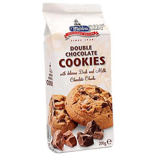 Buy Merba Cookies - Dark & Milk Double Chocolate Chunks, Delicious ...