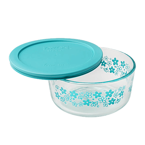 Buy Pyrex Borosilicate Glass Baking Round Storage - Floral Print Online ...