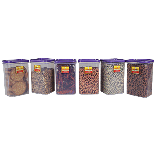 Buy Laplast Storewell Airtight Container with Purple Lid - Transparent ...