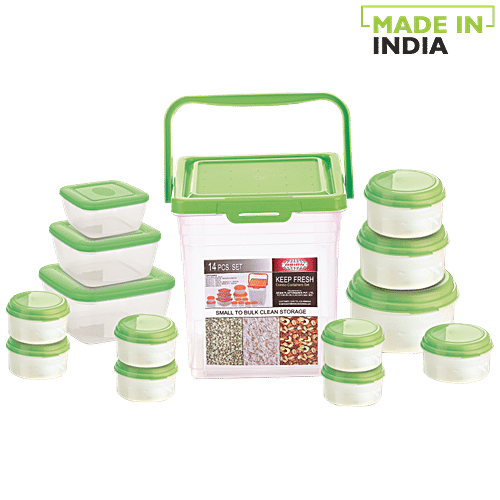 Buy Asian Keep Fresh Multipurpose Airtight Container with Green Lid ...