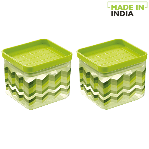 Buy Asian Kitchen King Storage Container Set - Green, Plastic, Printed ...