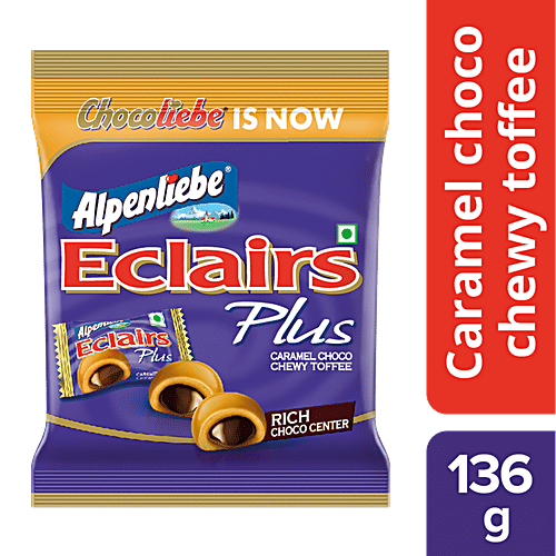 Buy Alpenliebe Eclairs Plus Caramel Choco Chewy Toffee Online at Best ...