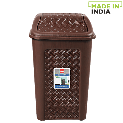 Buy Cello Classic Swing Plastic Dustbin / Garbage Bin - Brown Online at ...