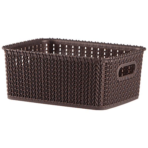 Buy Polyset Marvel 50 Multi Storage Plastic Basket Without Lid - Matt ...