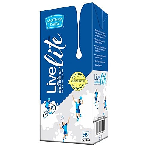 Buy Mother Dairy Live Lite UHT Sterilised Low Fat Double Toned Milk ...