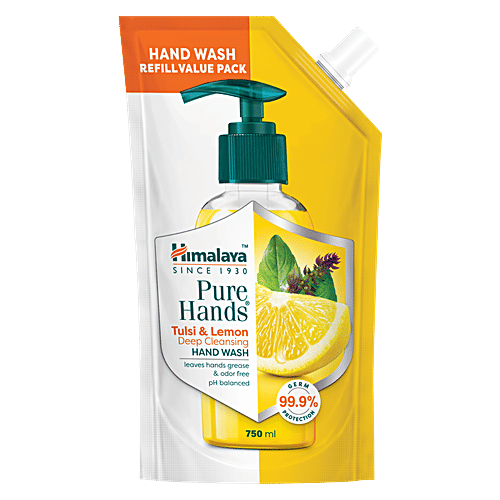 Buy Himalaya Pure Hands Deep Cleansing Hand Wash - Tulsi & Lemon, 99.9% ...