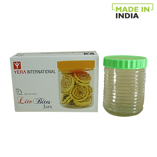 Buy Yera Snacks Glass Jar Round Modular Design - Yellow Online at Best ...