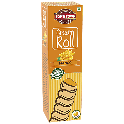 Buy Top 'N Town Bakers Cream Roll - Mango, Egg Free Online at Best ...