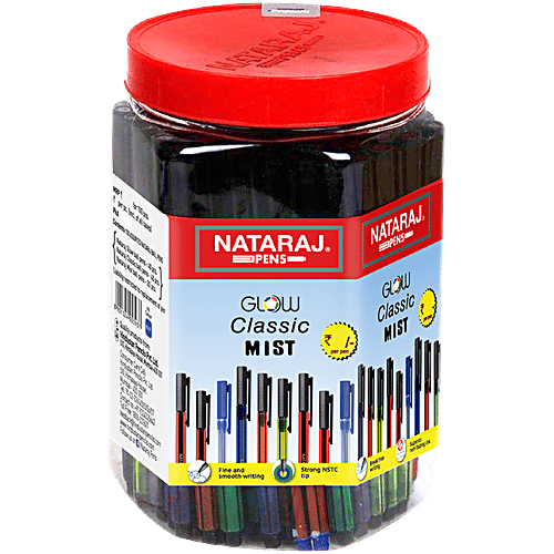 Buy Nataraj Glow Classic Mist Ball Pens - Blue Ink Online at Best Price ...