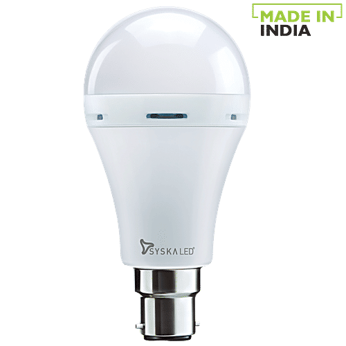Buy Syska Rechargeable Emergency Inverter Bulb - 9W, Cool Daylight, B22 ...