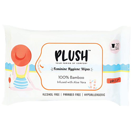 Buy Plush Feminine Hygiene Wipes - With Aloe Vera, 100% Bamboo Online at Best Price of Rs 96 ...