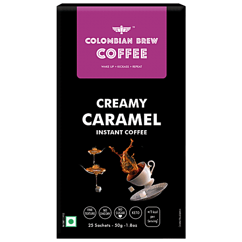 Buy Colombian Brew Coffee Creamy Caramel Instant Coffee Powder - No ...