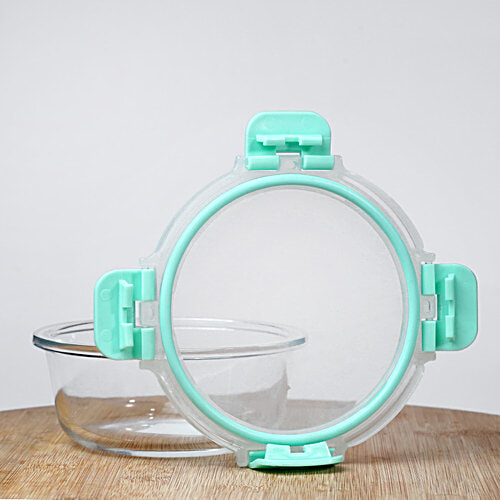 Buy bb home Borosilicate Glass Round Container With Lid - Green Online ...