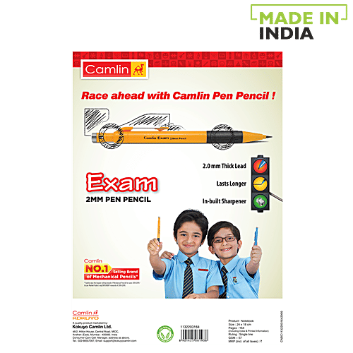 Buy Camlin Notebook - Ruled, Single Line, A5, 164 Pages Online at Best ...