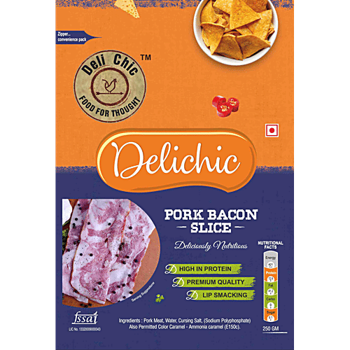 Buy Deli Chic Pork Bacon Slice Online at Best Price of Rs 390 - bigbasket