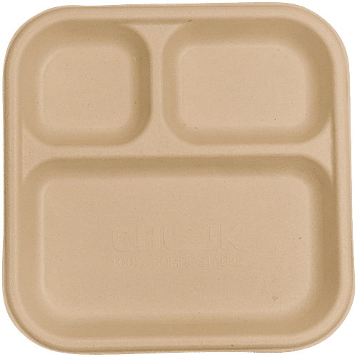 Buy Chuk Disposable Meal Plate - 3 Compartment Online at Best Price of ...