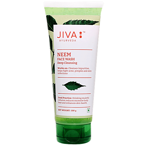 Buy Jiva Ayurveda Neem Face Wash - With Deep Cleansing Formula, For Acne-Free Skin Online at ...