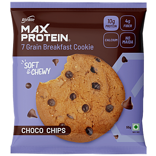 Buy RiteBite Max Protein Choco Chip Cookie - With No Maida, Healthy ...