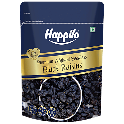Buy Happilo Premium Seedless Afghani Black Raisins Online at Best Price ...