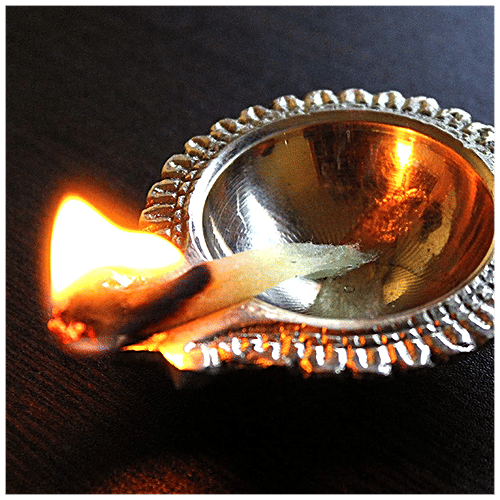 Buy Trm Brass Diya/Lakshmi Deepam - Plain, Small, Gold Colour Online at ...