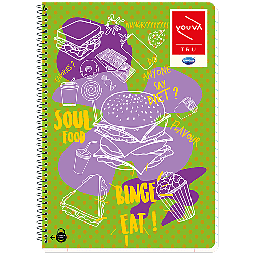 Buy Youva Notebook - Ruled, Single Line, Spiral Bound, A4, 300 Pages ...