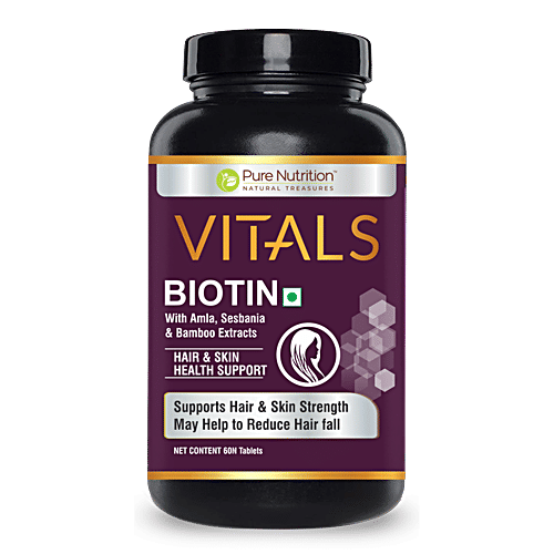 Buy Pure Nutrition Vitals Biotin Tablet - With Amla, Sesbania & Bamboo ...