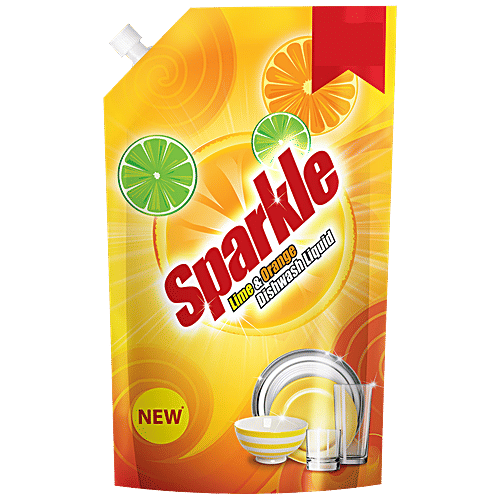 Buy Sparkle Dishwash Liquid - Orange Plus, 3X Grease Cutting Power ...