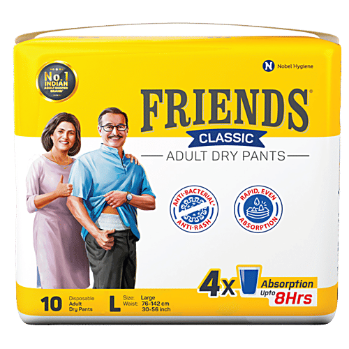 Buy Friends Classic Adult Diapers Pants Style - Large, Waist Size 30-56 ...