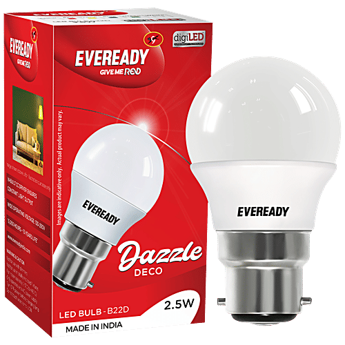 Buy Eveready 2.5 W LED Light Bulb Cool Day Light, 6500K, With Wide ...