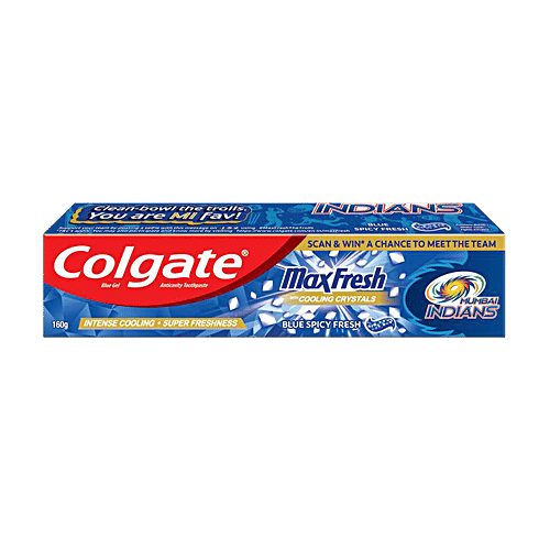 Buy Colgate MaxFresh Blue Spicy Fresh Gel Toothpaste - Mumbai Indians ...