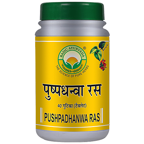 Buy Basic Ayurveda Pushpadhanwa Ras Tablets - For Male Health & Energy ...