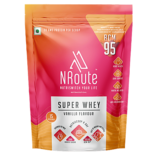 Buy NRoute Super Whey With 20 G Protein Per Scoop - Vanilla, 15 Servings Online at Best Price of ...