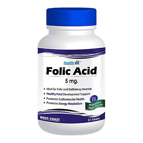 Buy Healthvit Folic Acid Tablets - 5 mg Online at Best Price of Rs 400 ...