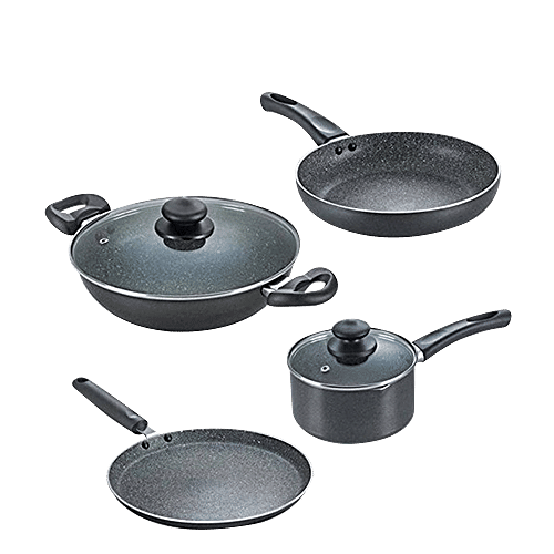 Buy Prestige Omega Deluxe Granite Aluminum Non-Stick Cookware Set ...